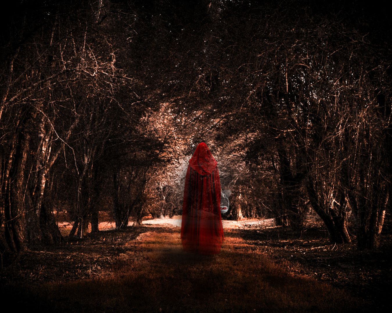 creepy person in a red cape - Globelle Gina